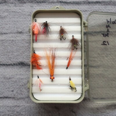 Vintage Antique Fly Fishing Lures Lot 12 Flies w Case | eBay