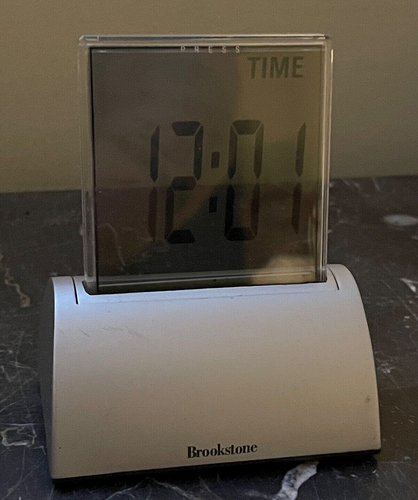 Brookstone - 4" Touchscreen Die-Cast Clock - Time/Temp/Date/Timer ...