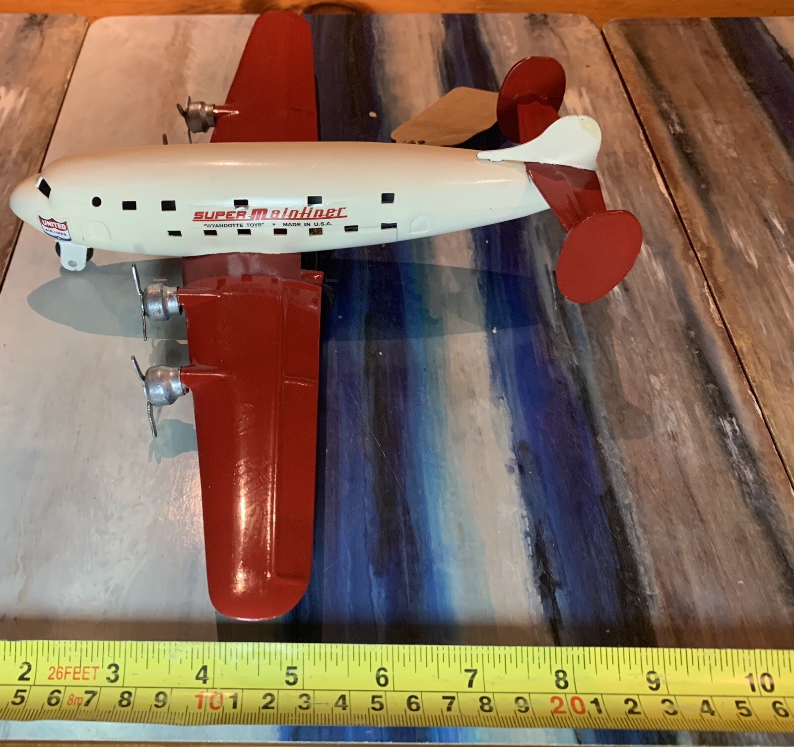 Wyandotte 1938 Pressed Steel DC4 Mainliner Aircraft 1930s 13” Wingspan ...
