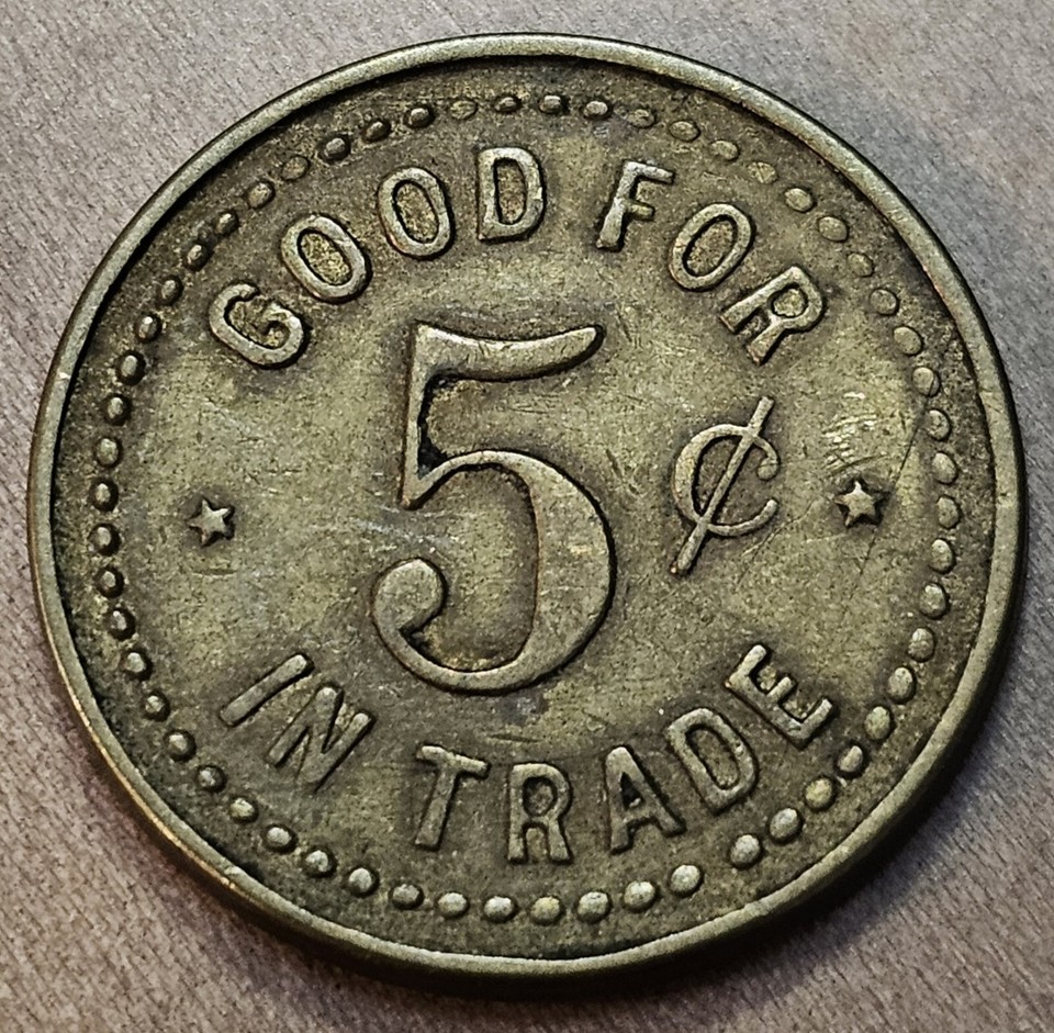 Spokane Washington Trade Token, John Larson Pool Hall, Good For 5¢ In ...