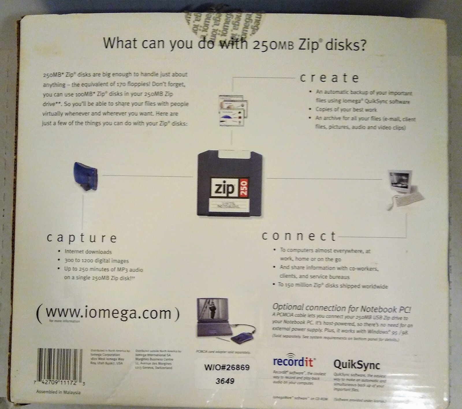 Iomega Zip 250 USB powered external drive PC or MAC NEW OPEN BOX FREE ...
