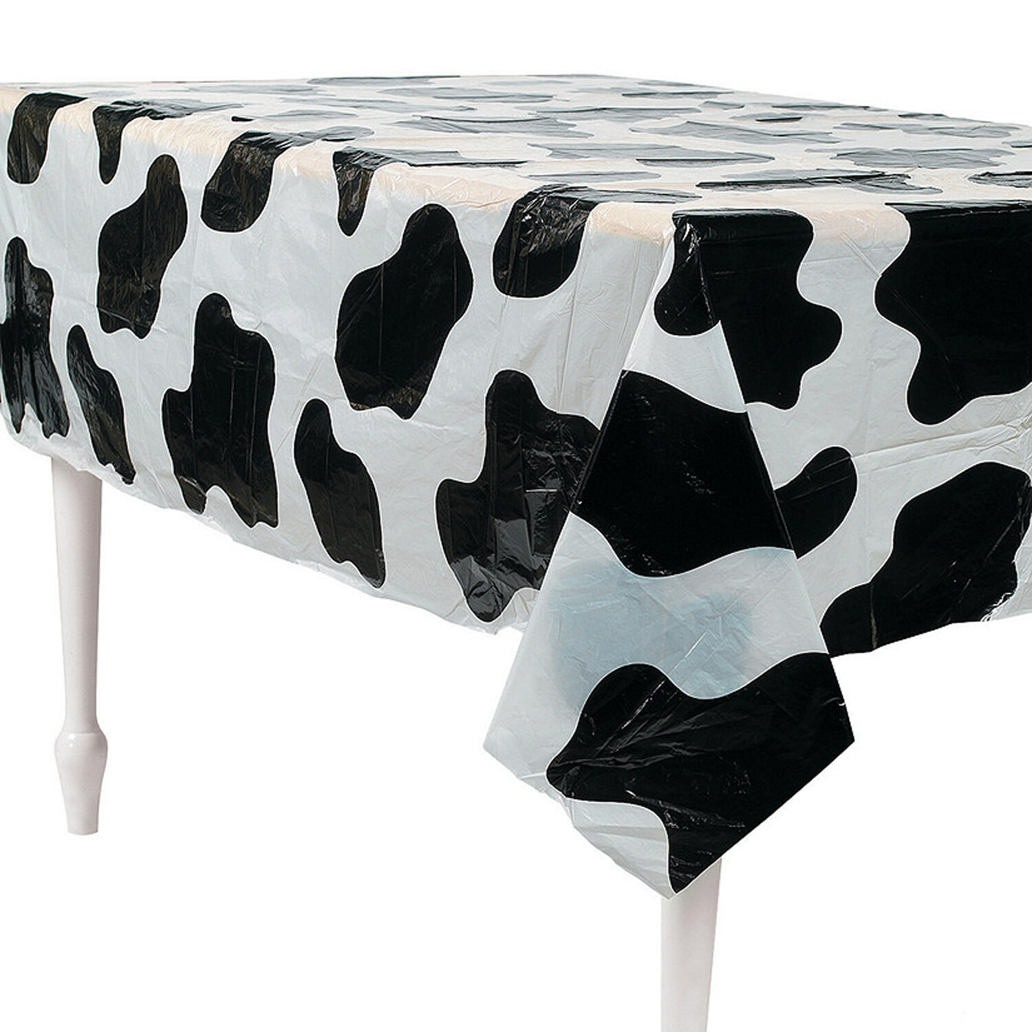 Farm Animal Party Cow Pattern Table Cover Plastic Tablecloth Cowhide ...