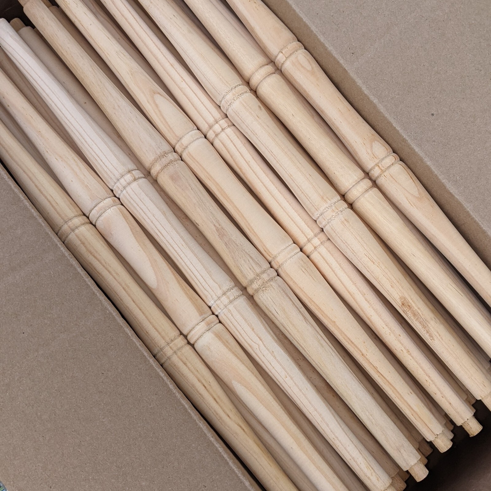 Wooden Chair Spindles -Turned Unfinished Hardwood 16 1/2 in NOS Sell ...