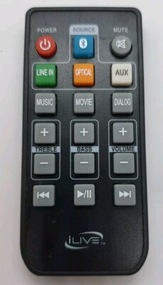Original iLive REM-ITB284 Remote Control ITB066B ITB105B ITB174B ...
