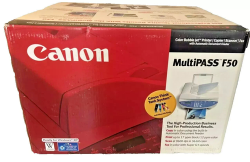 NEW Canon Multipass F50 Color Bubble Jet Printer All In One Print Copy ...