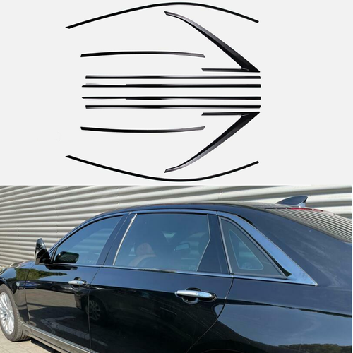 Steel Black Car Window Strip Cover Trim Kit 12x Fit for 2016-2020 ...