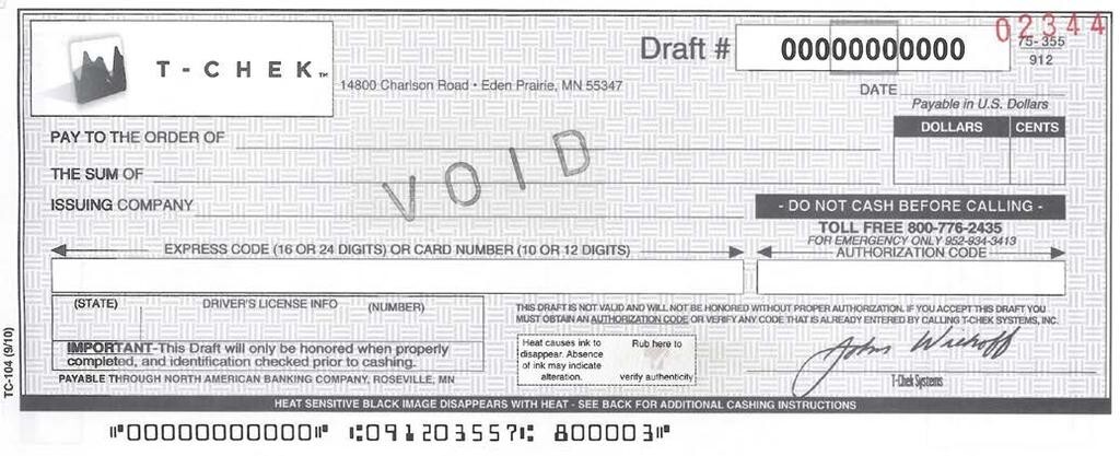 BLANK NEW T Chek CHECKS - 10 Pack *FREE SHIPPING* | eBay