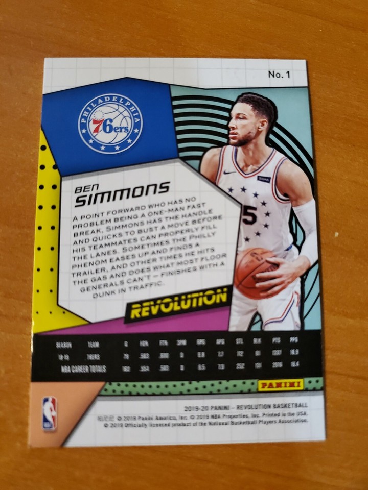 2019-20 Panini Revolution Ben Simmons Card #1 | eBay