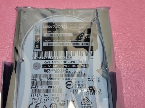 NEW Lenovo 00MM695 00MM697 00MM699 900GB SAS 12Gbps 10K 2.5" SFF Hard ...