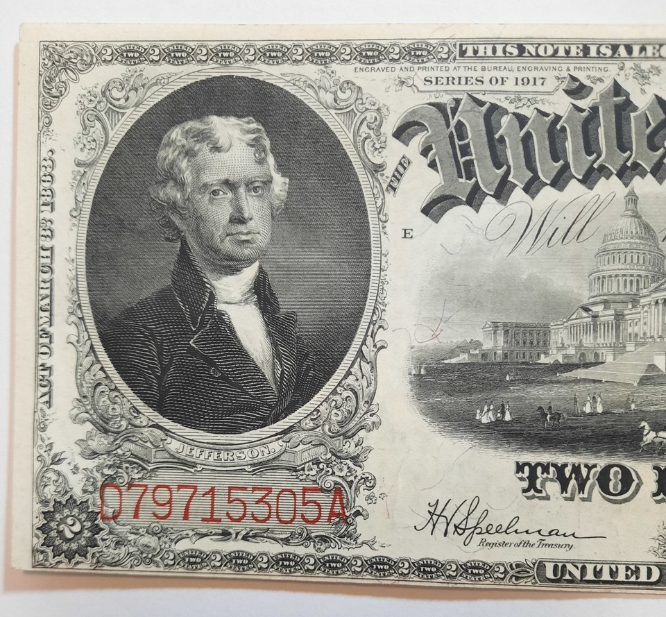 1917 Series $2 United States Legal Tender Large Size Note FR-60 Choice ...