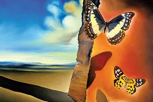 Salvador Dali Painting Butterfly Ship