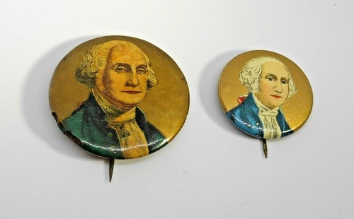 Celluloid George Washington Buttons Two Sizes Bastian Bros 1932 ...