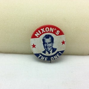 1968 Richard Nixon "Nixon's the One!" Presidential Campaign pinback ...
