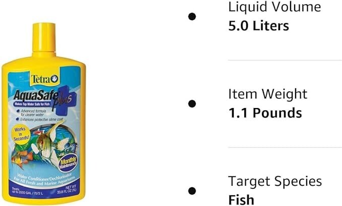 AquaSafe Plus Aquarium Water Conditioner & Dechlorinator, 33.8 oz | eBay