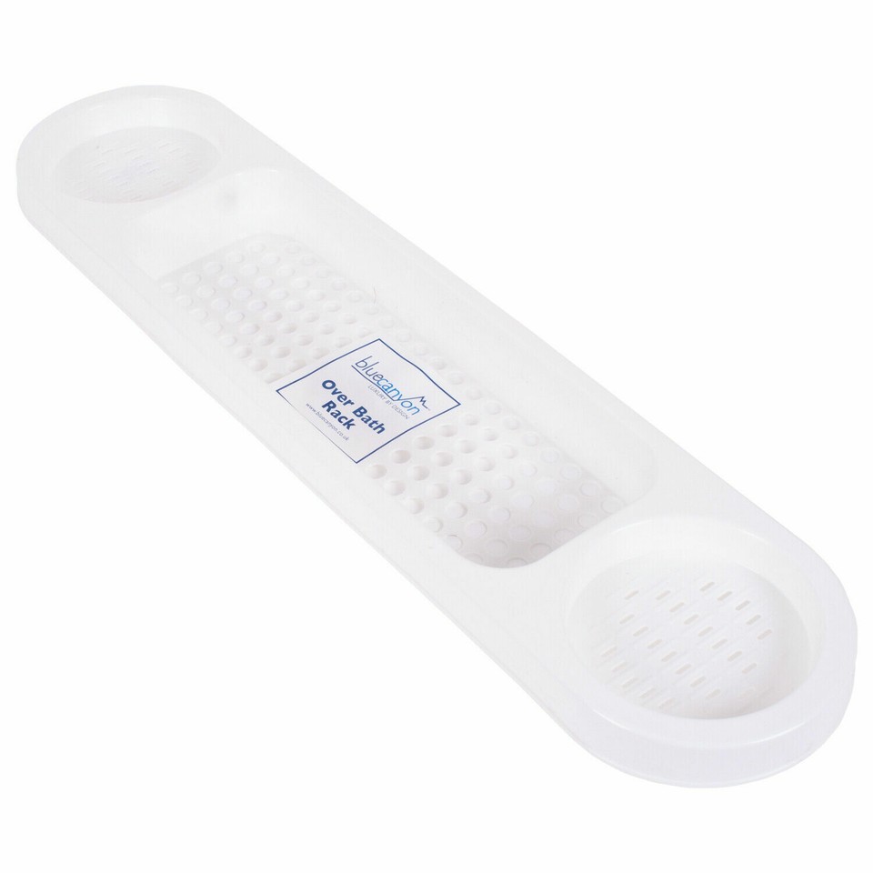 White Bath Rack Contemporary Plastic Over Bath Tub Rack Soap Shampoo ...