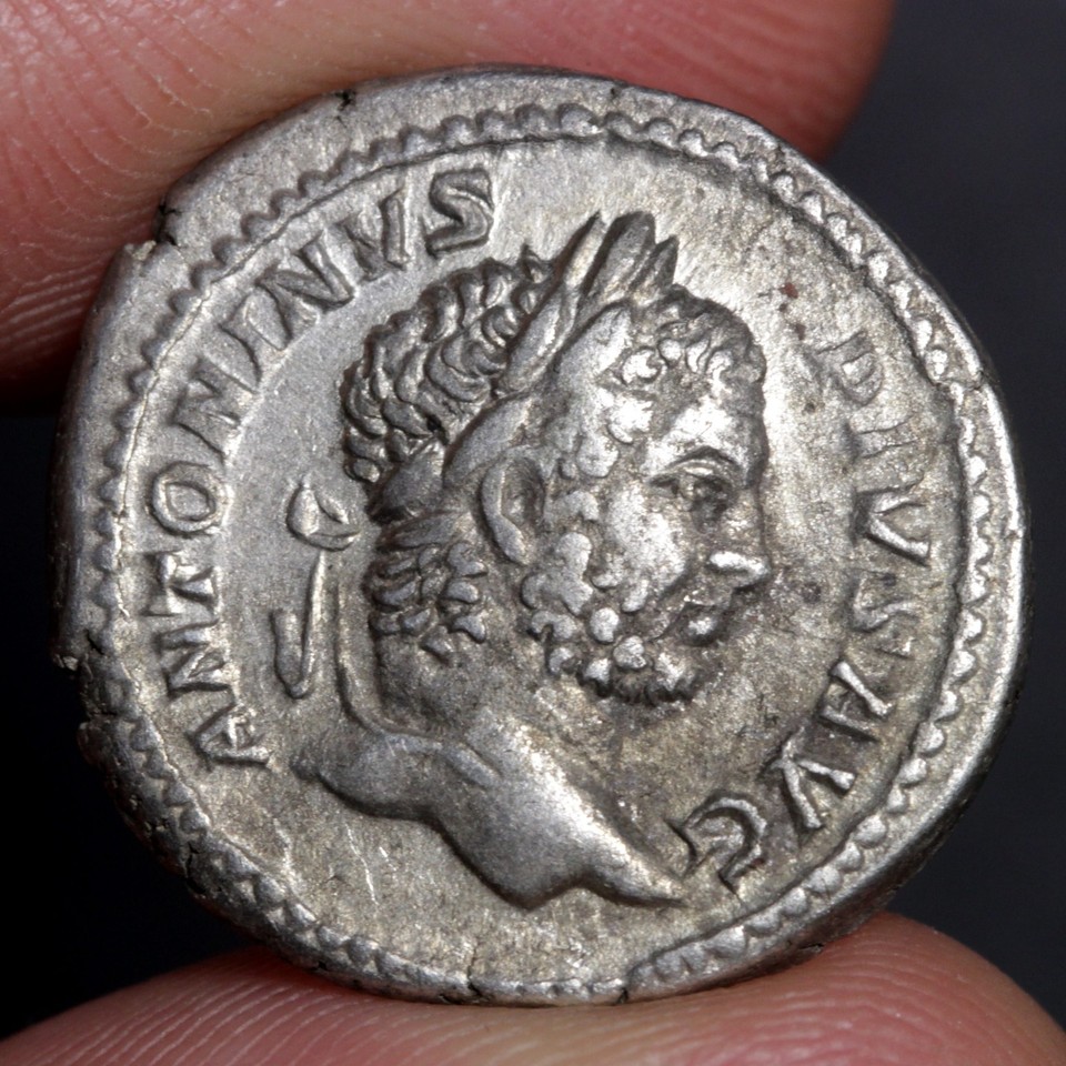 Virtus God of Bravery Denarius 210AD Ancient Roman Empire Silver Coin ...