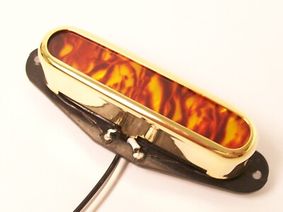 Custom Telecaster Neck Pickup - Gold & Citrine Yellow Tortoise Shell ...