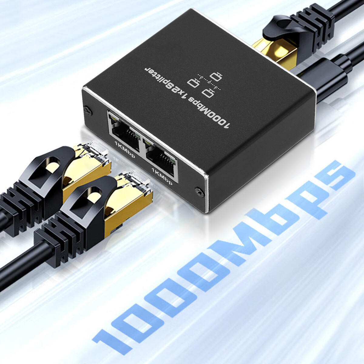 1000Mbps Ethernet LAN Splitter Adapter RJ45 Cable Network Internet 1 IN ...