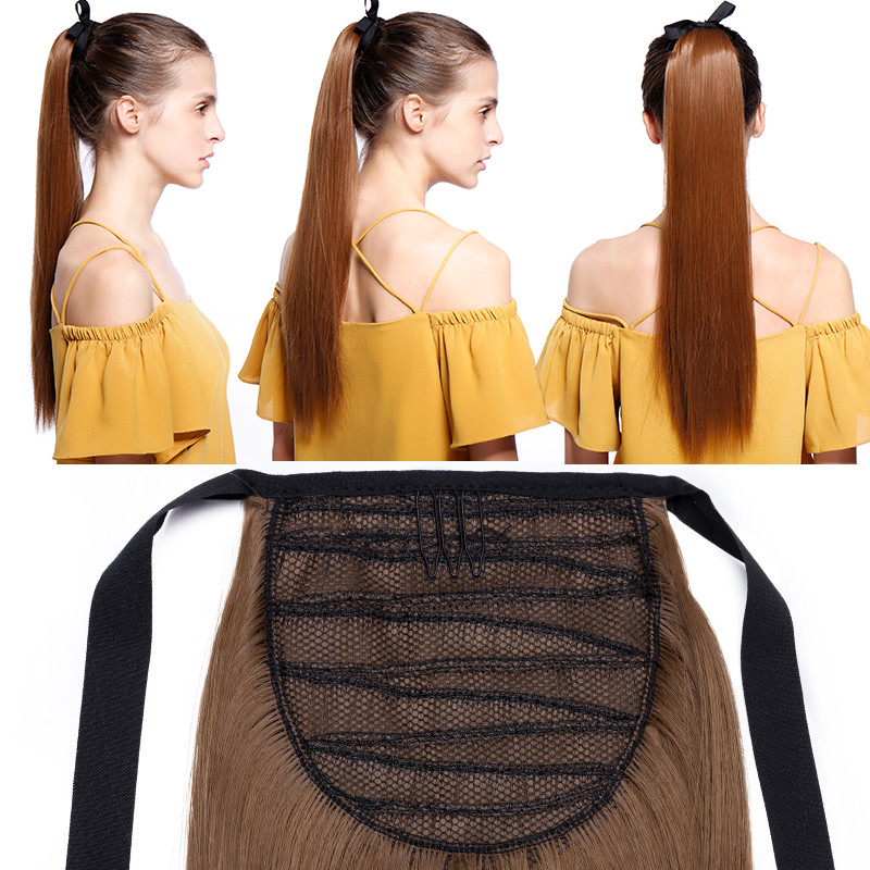 US Curly Wavy Binding/Tie Up Ponytail Clip In On Hair Extensions As ...