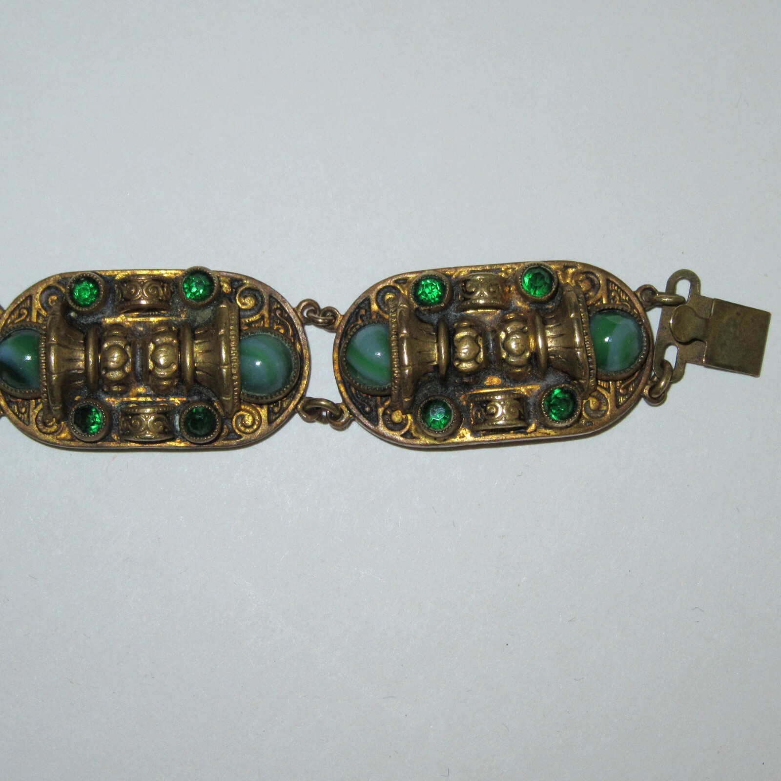 VTG Antique Art Deco Egyptian Revival Neiger Green Turquoise Czech ...