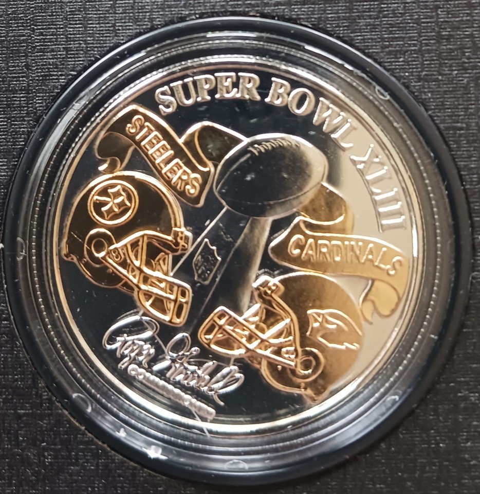 SUPER BOWL XLIII 2009 Game Coin Steelers VS Cardinals w/COA LIMITED ...