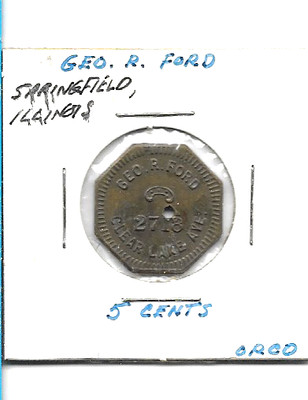 Springfield, Illinois Trade Token GEO. R. FORD. 5¢ | eBay