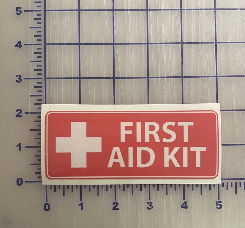 Red Cross First Aid Kit Sticker Self Adhesive Sticky Decal 911 ...