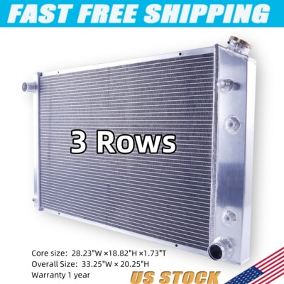 28"W Core 3Rows Radiator For 1973-1987 Chevy C/K C10 C20 C30 K10/20 ...