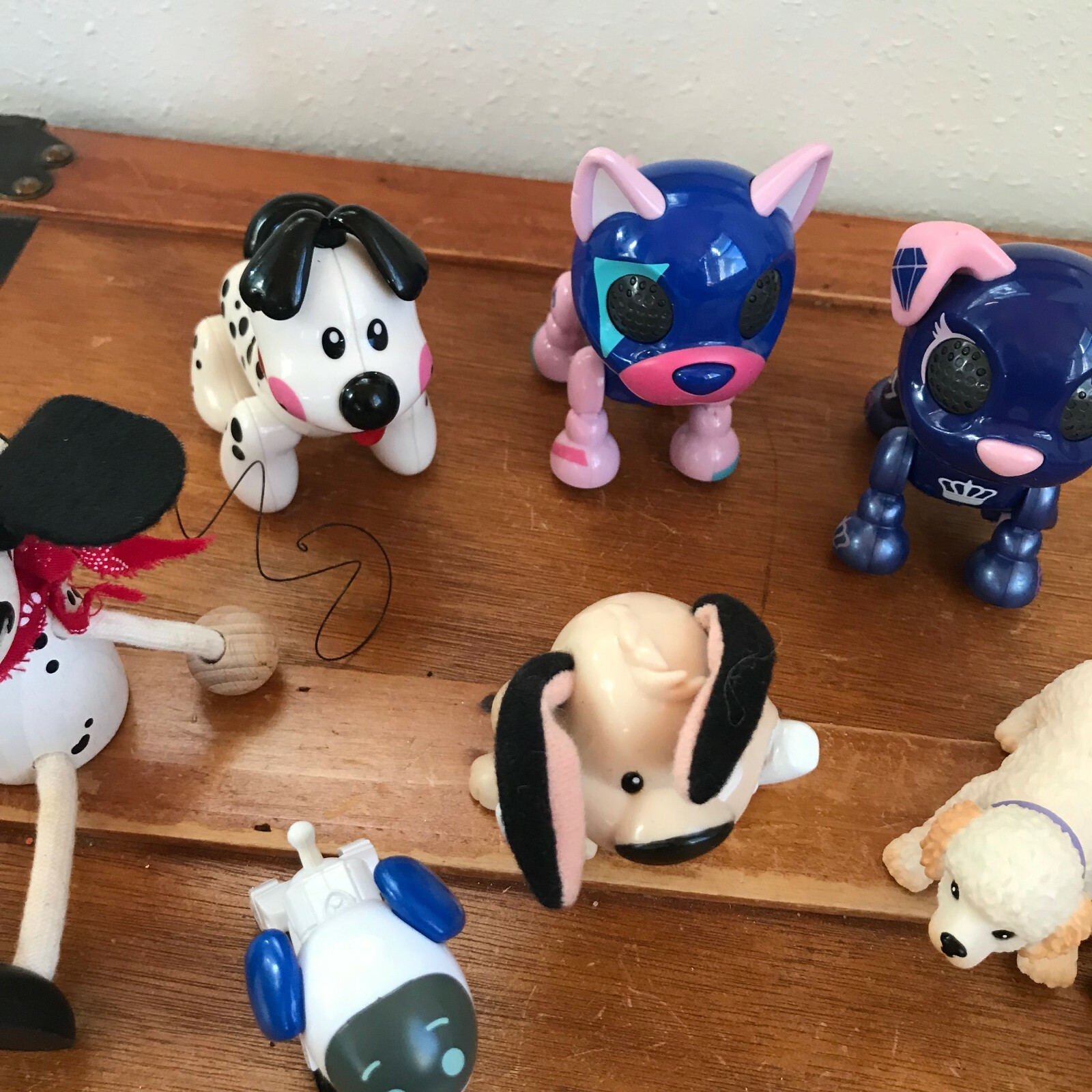 Lot of Gently Used Pink & Blue Plastic Robo Cat Dog Bobble Head Puppy ...