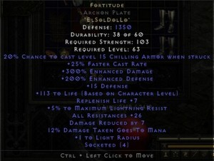 Diablo 2 Resurrected Fortitude ! Runeword Fort Armor Archon Plate -D2R ...