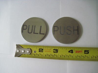 CRL RPP2PS Polished Stainless Steel 2" Round Push/Pull Set - Etched ...