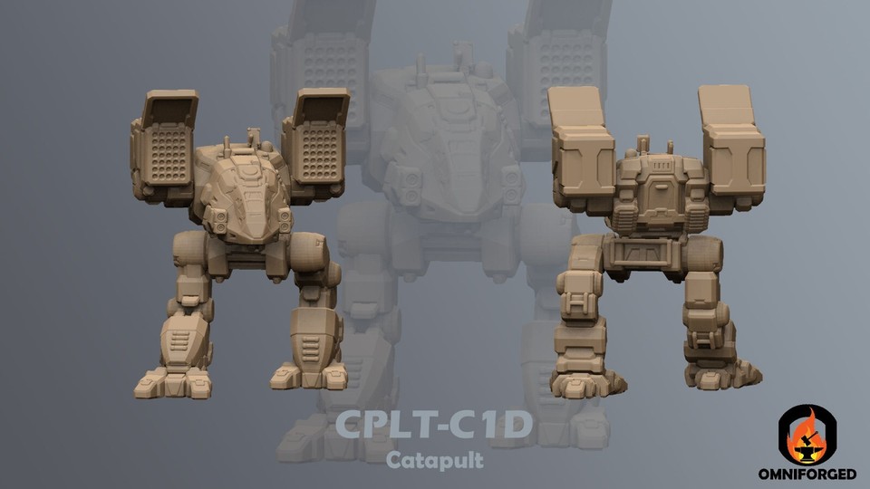 Catapult Mini CPLT-C1D MWO Mech Miniature Compatible with Battletech | eBay