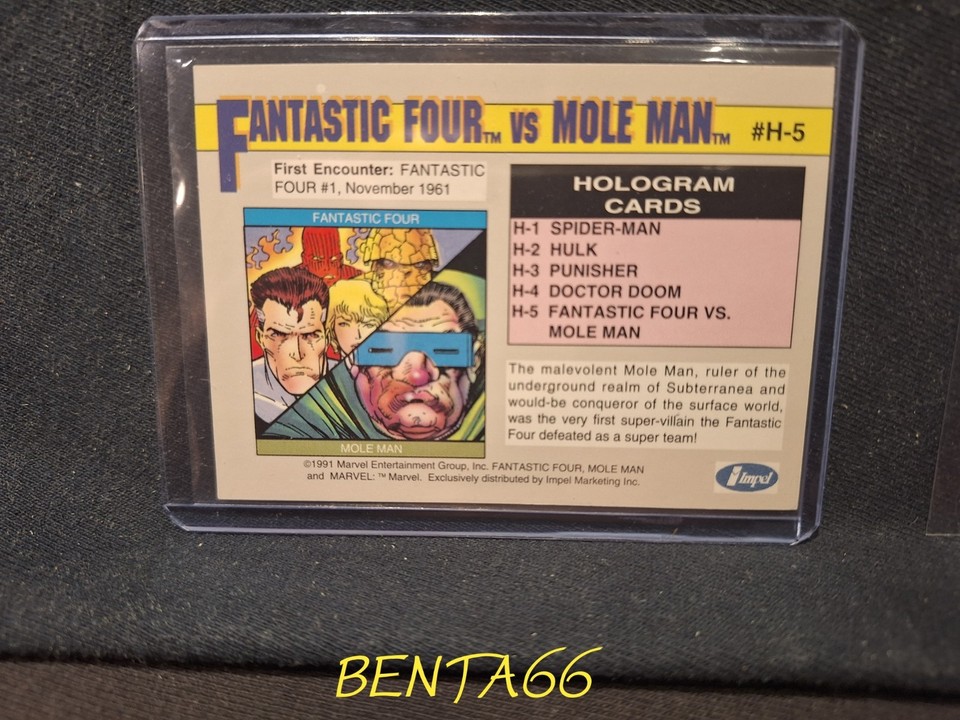 1991 Marvel Universe Series 2 🔥 Fantastic Four vs Mole Man Hologram H-5 ...