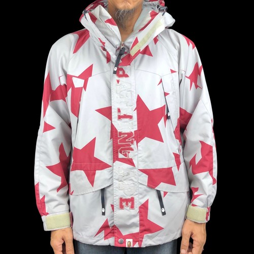 AW08 Bape Sta A Bathing Ape Monogram Grey Red Snowboard Gorpcore Jacket S | eBay