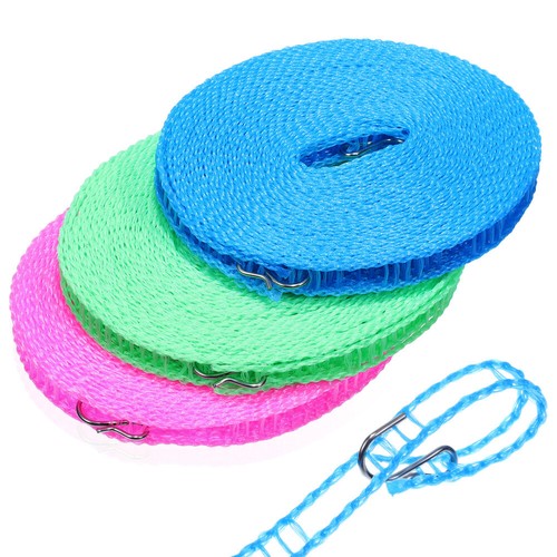 3 Rolls Clothes Line Travel Laundry Hanging String Camping Clothing for ...