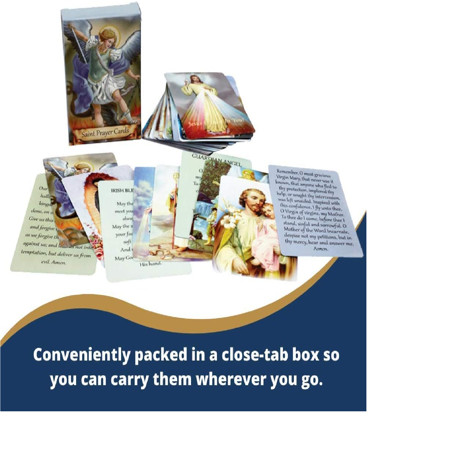 Autom Assorted Holy Cards with Catholic Saints and Prayers - Pack of 54 ...