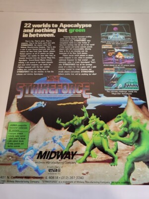 Flyer MIDWAY-STRIKEFORCE Arcade Video Game advertisement original see ...
