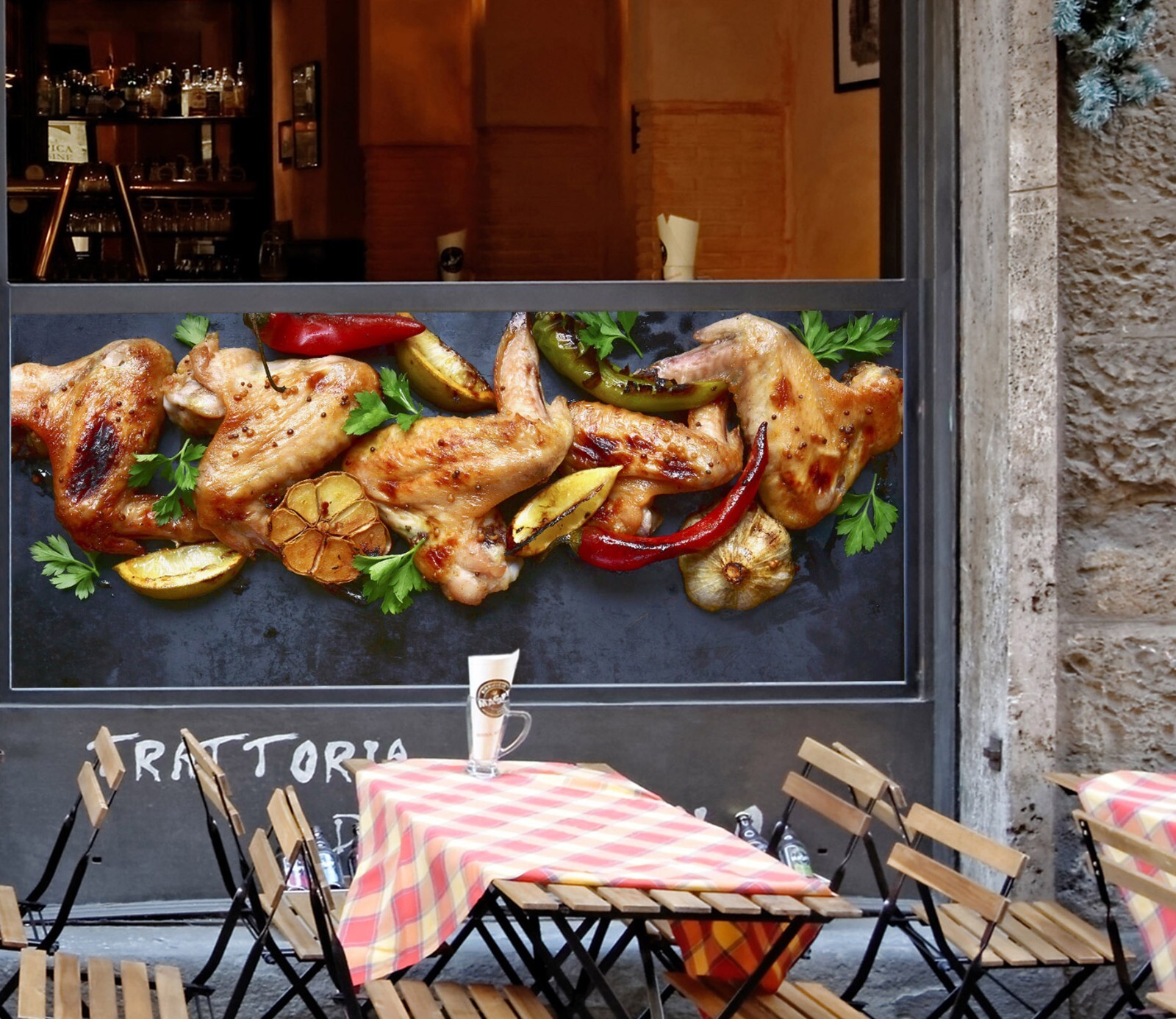 3D Grill Kebab Shop BBQ K304 Window Stickers Vinyl Wallpaper Wall ...