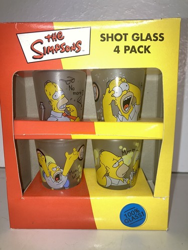The Simpson 4 Pack Of Shot Glasses | eBay