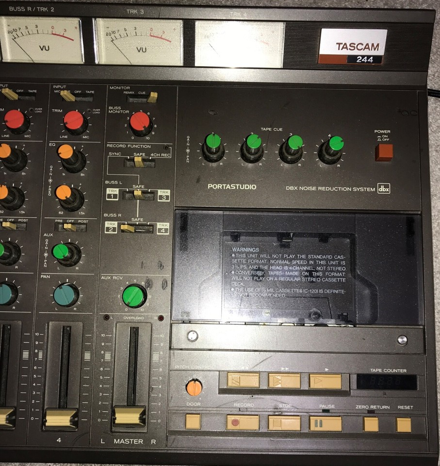 Tascam 244 Porta studio Four Track Cassette Tape Recorder Analog Mixer ...