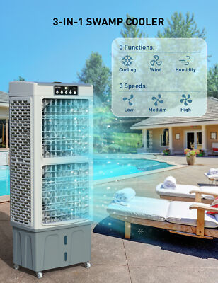 Zelngo 5000 CFM Commercial Evaporative Air Cooler -Outdoor Industrial ...