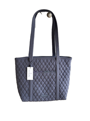 Vera Bradley Small Vera Tote Bag Carbon Gray Microfiber New with Tags ...