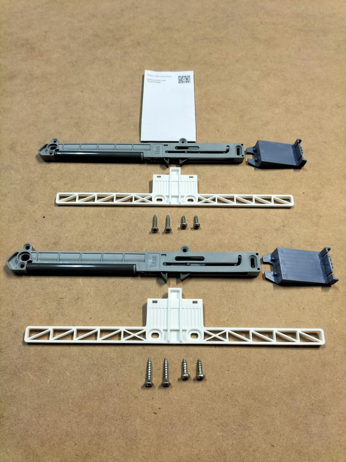 2 TITUS SOFT CLOSE ADAPTORS ADD ONS FOR SINGLE SIDED METAL DRAWER BOX ...