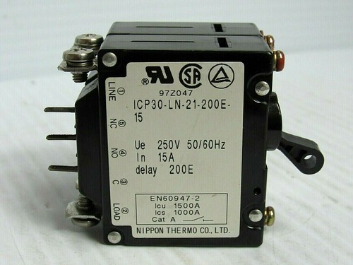 NIPPON THERMO CIRCUIT BREAKER ICP30-LN-21-200E-15 ICP30LN21200E15 15 ...