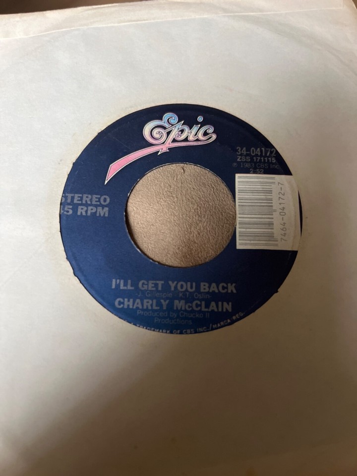 Charly McClain Sentimental Ol' You Single 45-RPM 1983 Epic Vinyl Record ...