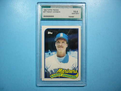 1989 TOPPS TRADED MLB BASEBALL CARD #57T RANDY JOHNSON ROOKIE RC AGS 10 ...