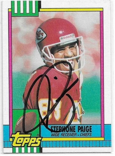 STEPHONE PAIGE Autographed Signed 1990 Topps card #258 Kansas City ...