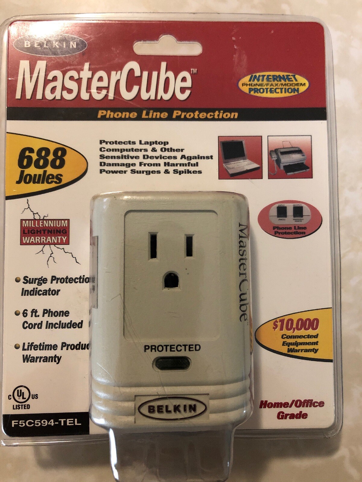 Belkin (F5C594-TEL) 688 Joules MasterCube Phone Line Protection BNIP | eBay