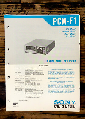 Sony PCM-F1 Processor Service Manual *Original* | eBay