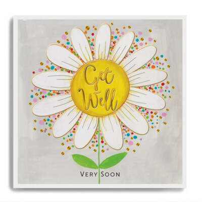 Get Well Soon Daisy Flower Greeting Card - Janie Wilson Illustrated ...